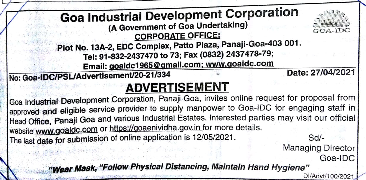 GOA-IDC: Tender Notices