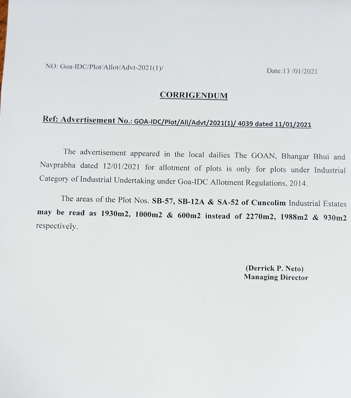 GOA-IDC: Tender Notices